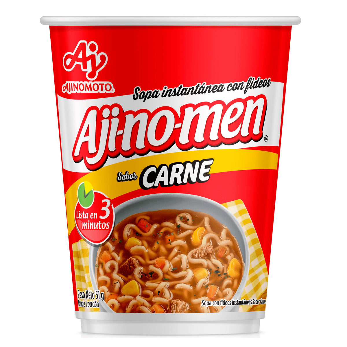 Sopa Instantánea Ajinomen Vaso Sabor Carne X 51G — Amarket