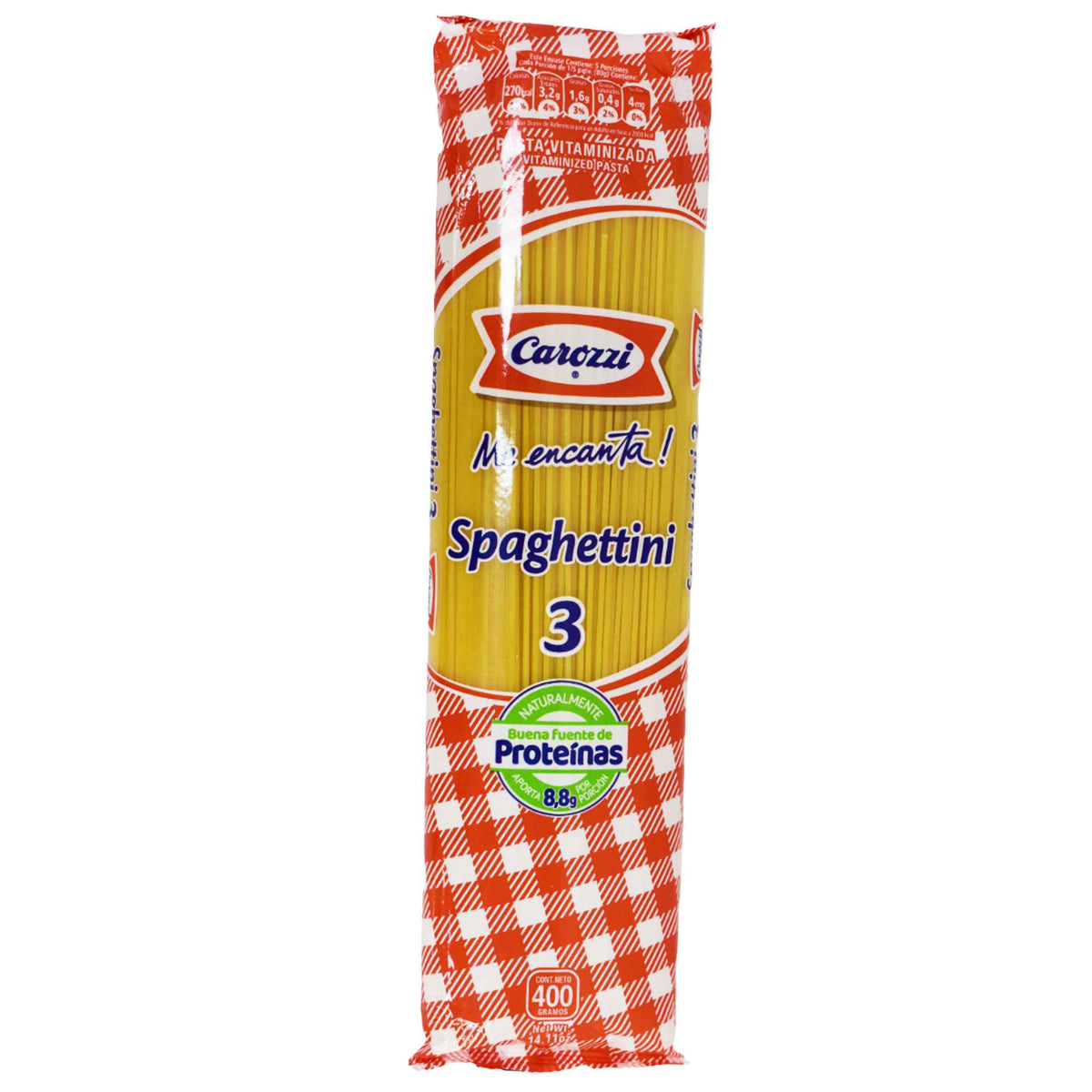 Pasta Carozzi Fideo Spaguettini #3 X 400G — Amarket